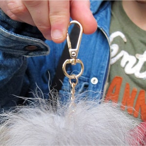 Faux Fox Fur Tail Keychain Black and White Fox Tail Keychain for ...