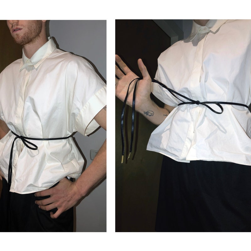 Leather Tie Belt - Etsy