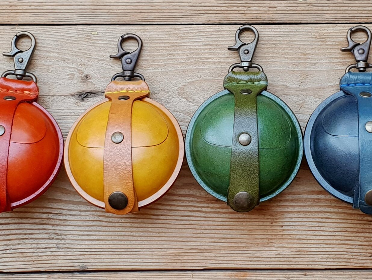 Ball Shape Sturdy Real Leather Key Wallet Leather Key Holder | Etsy