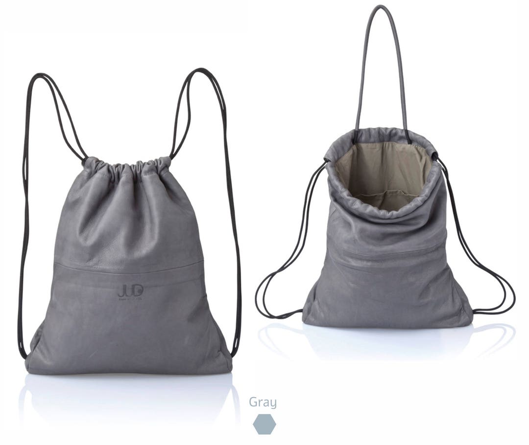 Gray Leather Tote Backpack Leather Backpack Purse Multi-way Leather Bag ...