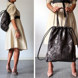 Metallic Gold Leather Backpack Purse, Metallic Leather Bag SALE Leather ...