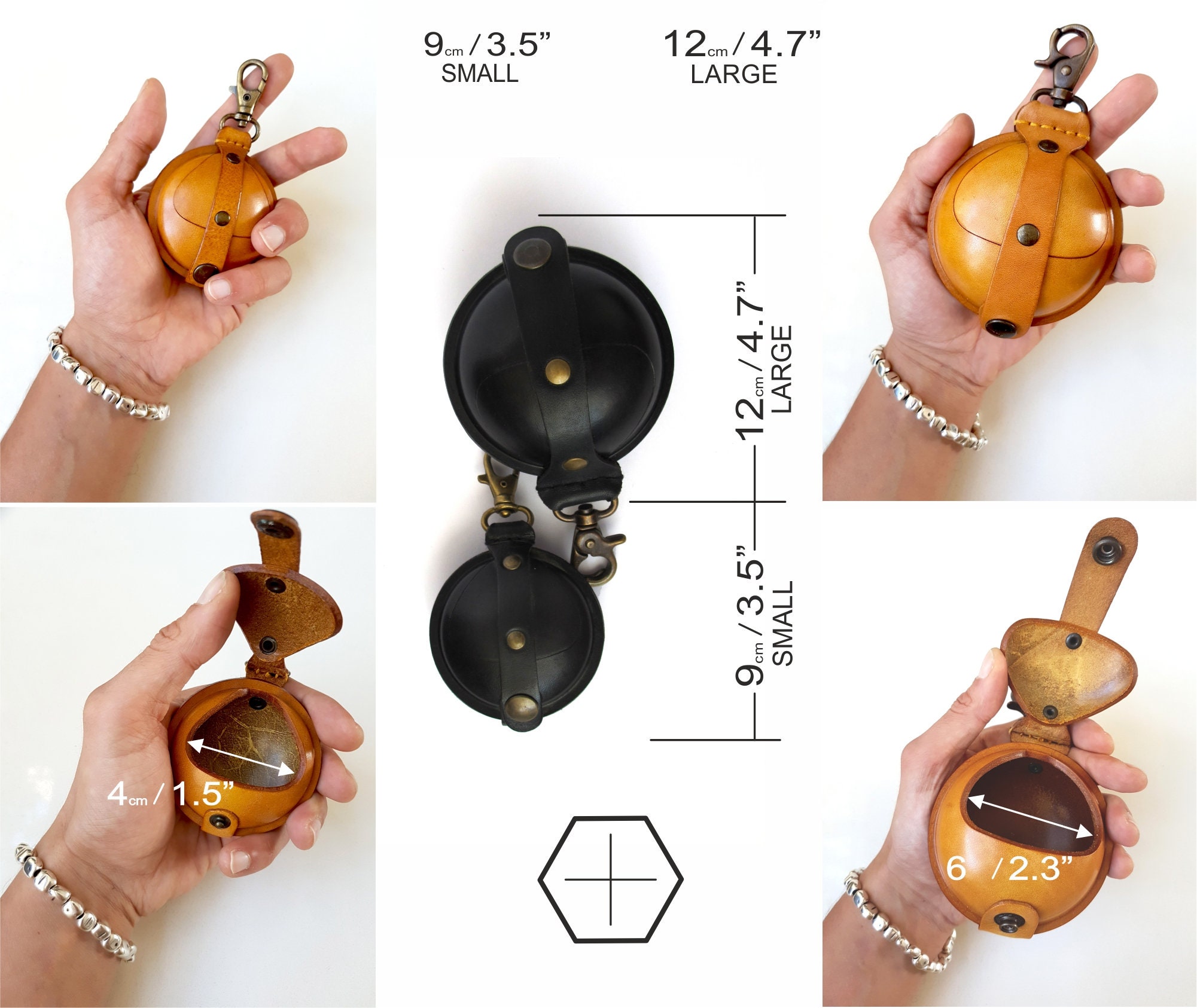 Ball Shape Sturdy Real Leather Key Wallet Leather Key Holder | Etsy