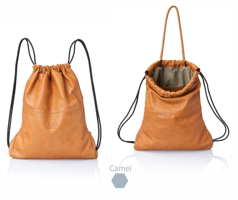 Camel Brown Leather Backpack Tote Multiway Rucksack Leather - Etsy