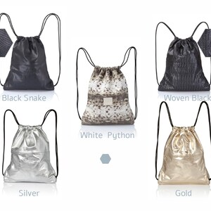 2-in-1 Black Python Skin Bag, Python Leather Handbag, Black Leather ...