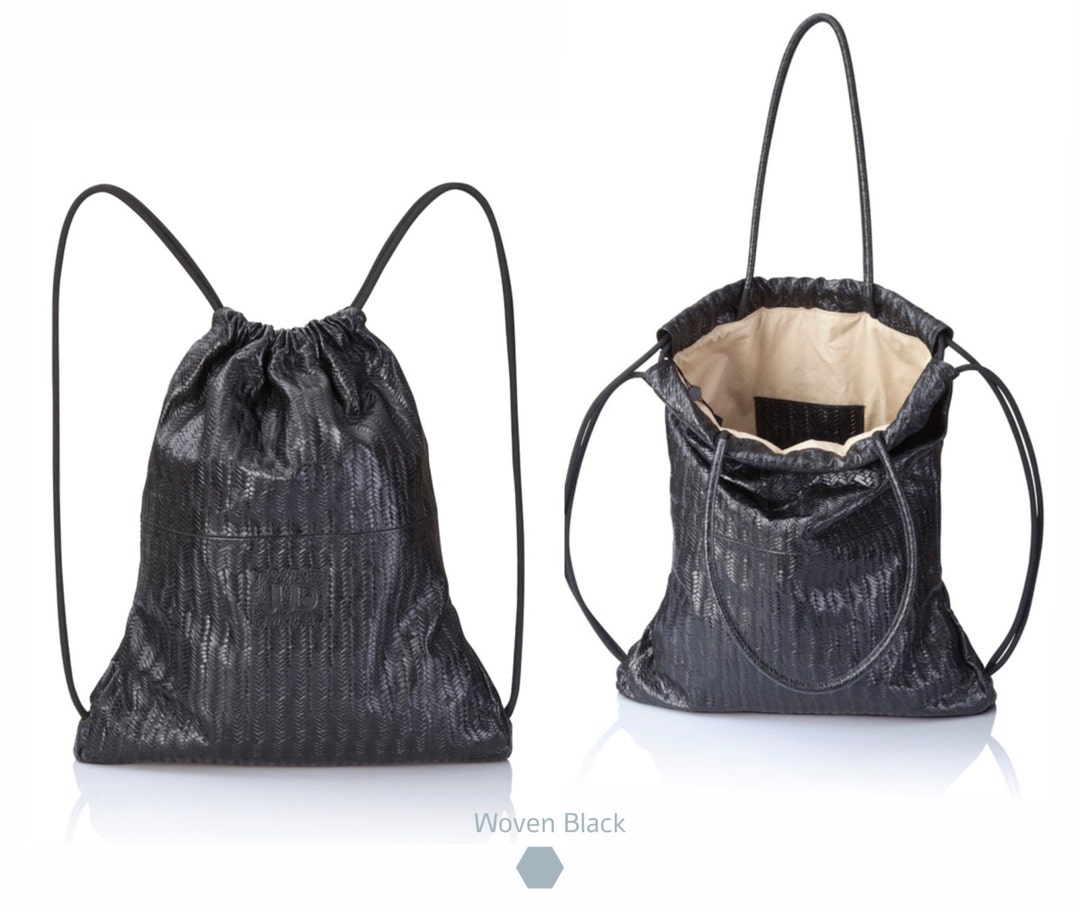 Woven Leather Backpack Purse SALE Multiway Leather Back Bag Women ...