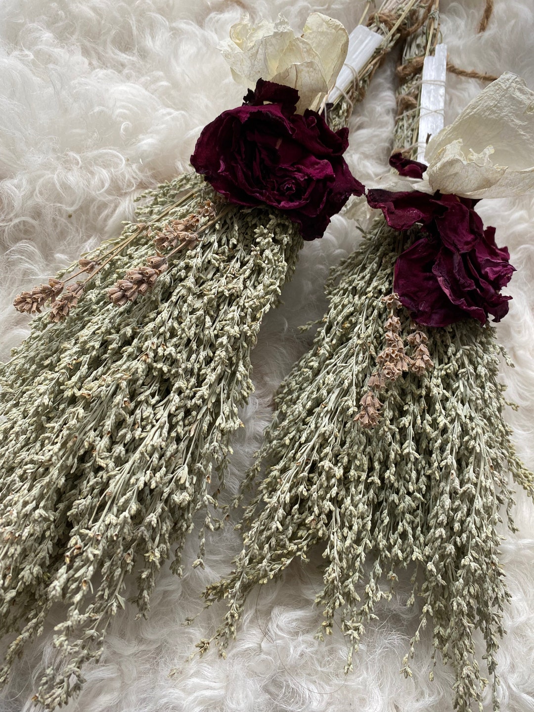 Herbal Prayer Bundle, Sage Bundle, Selenite Crystal - Etsy