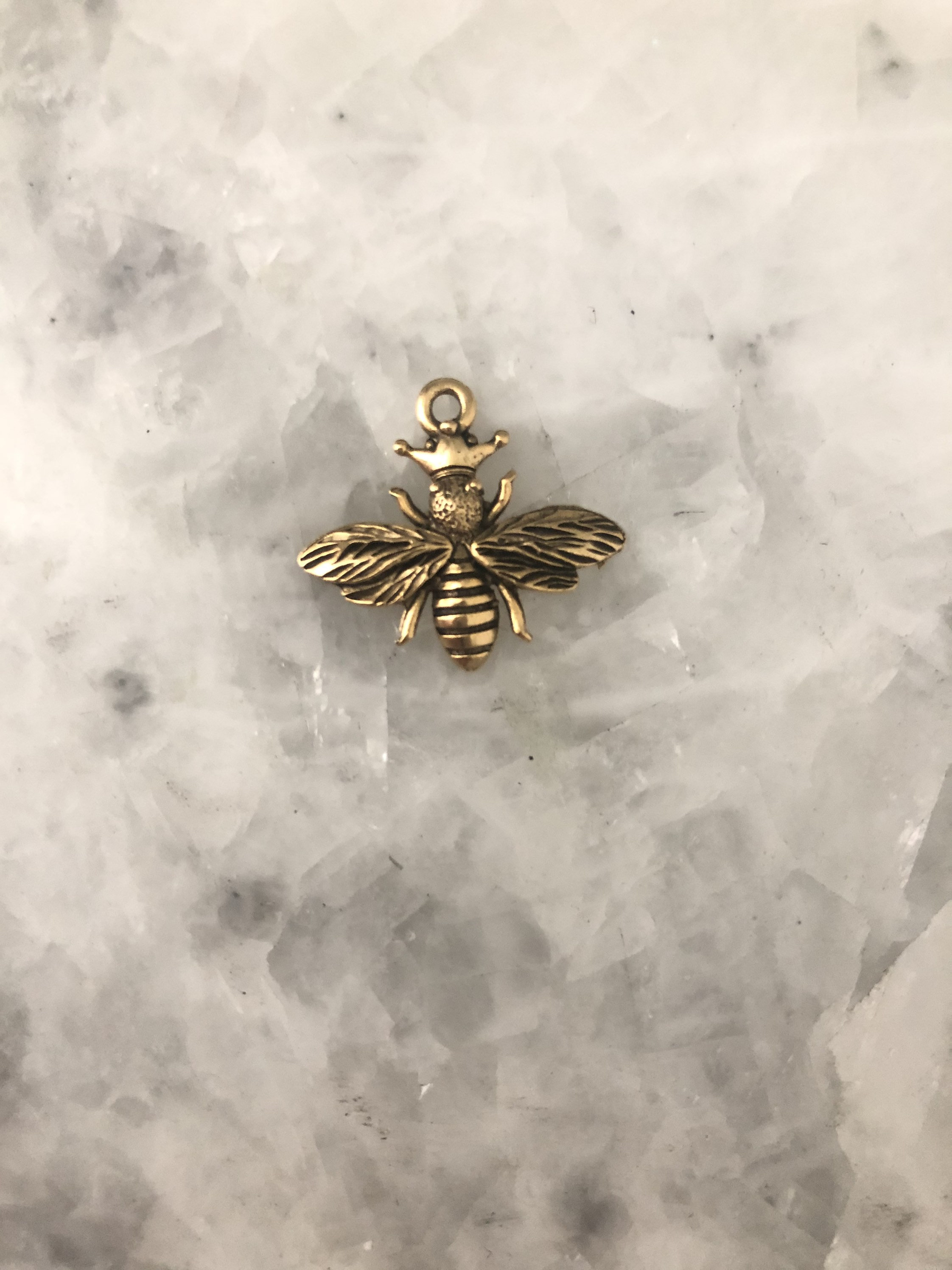 Queen Bee Charm Gold Bee Pendant 7/8 2 Sided 24k Plate - Etsy