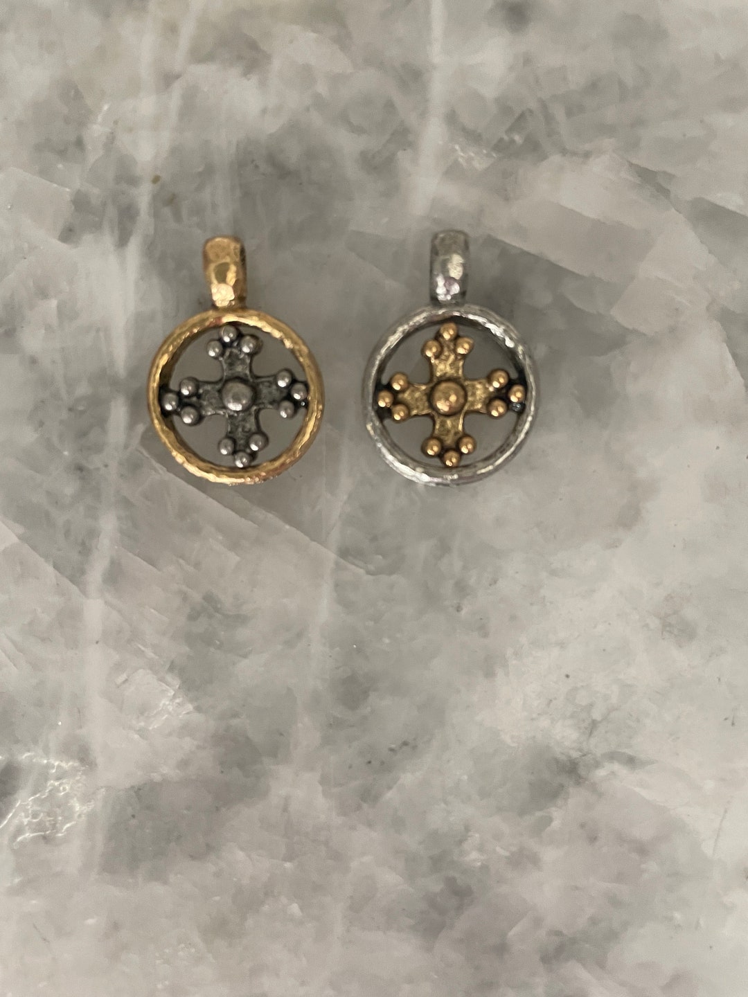 Rustic Cross Pendant With Bail, Open Bezel Setting, Celtic 30mm ...