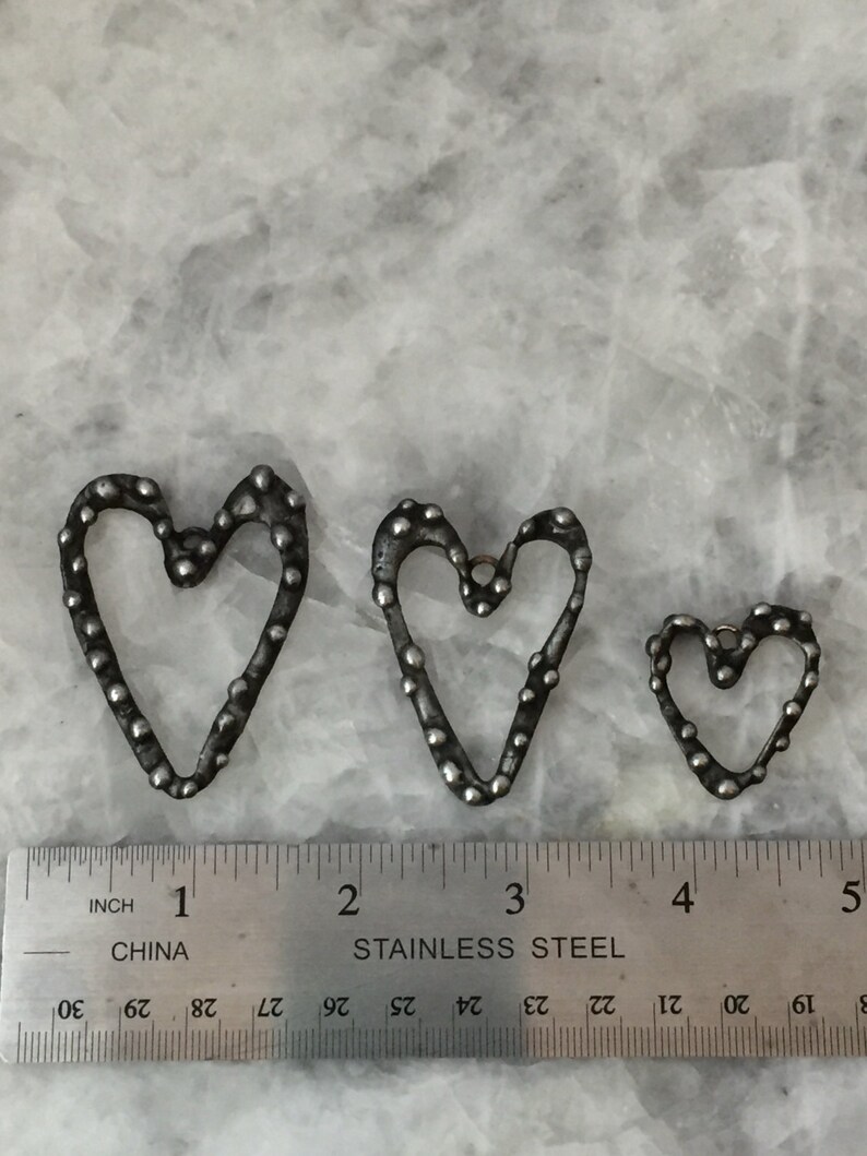 Heart with Dots Soldered Free Form Open Style 3 Sizes | Etsy