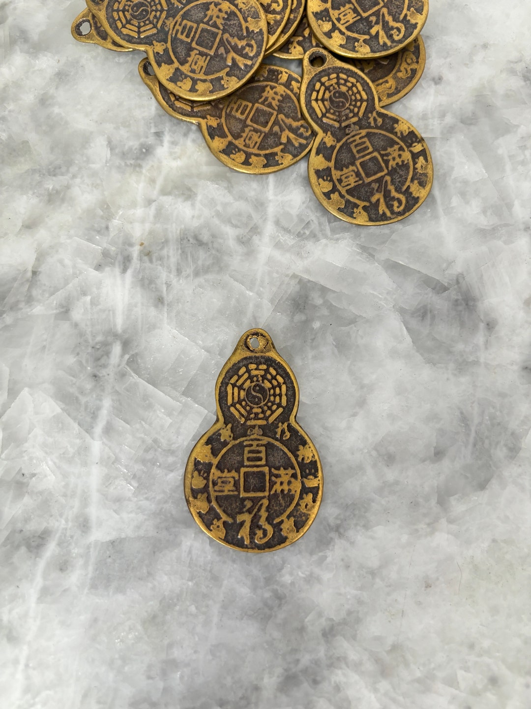 Yin Yang Dharma Wheel, Tibetan Good Luck Amulet DESTASH 50% OFF, 2.25 ...