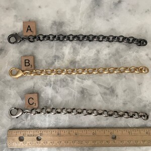 Chain Bracelet With Charms, 11mm Antique Silver, Gunmetal or Gold Rolo ...