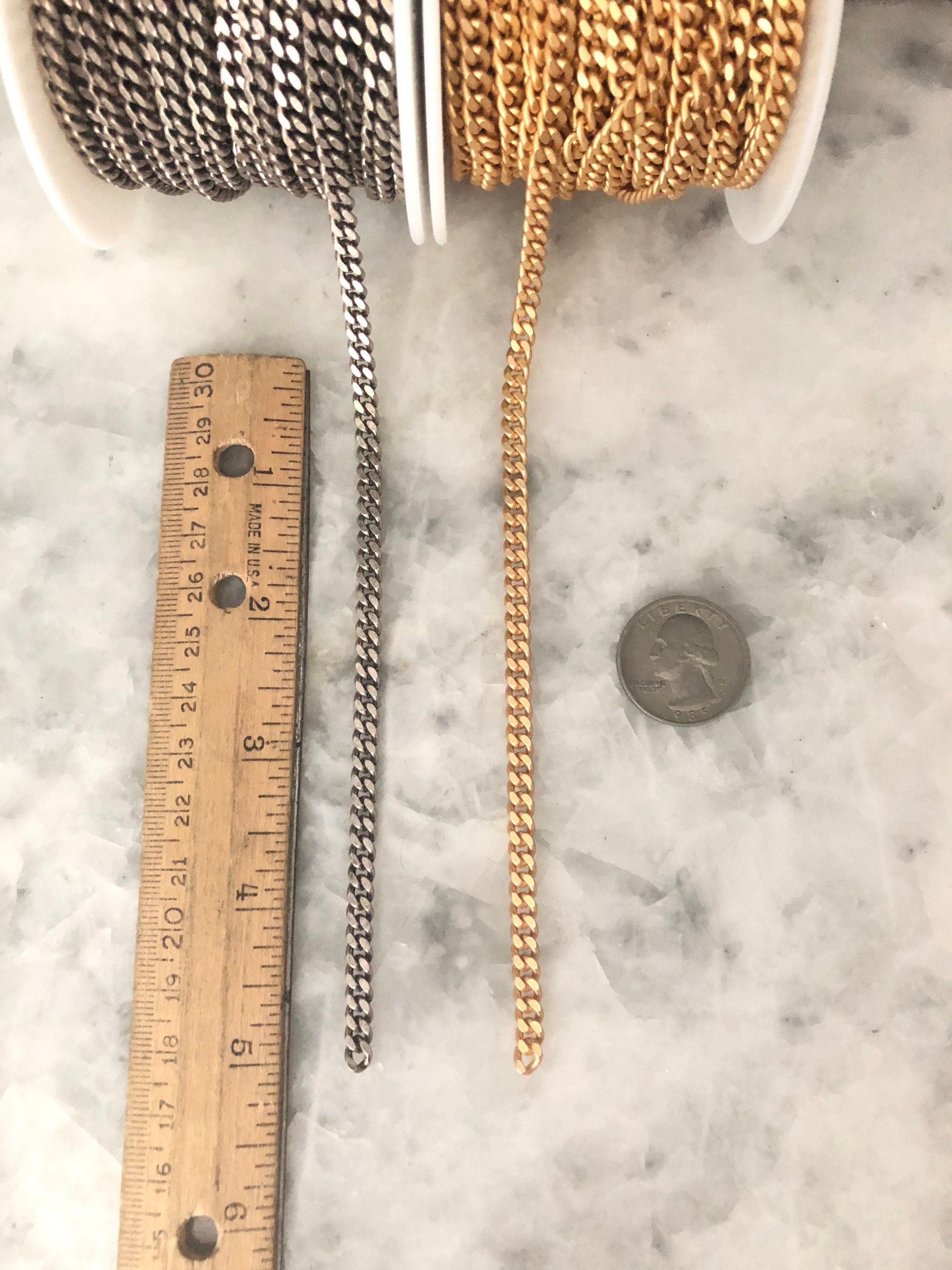 Curb Chain Flattened Antique Silver or Matte Gold Layering - Etsy