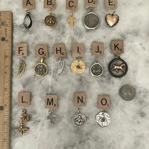 Chain Bracelet With Charms, 11mm Antique Silver, Gunmetal or Gold Rolo ...