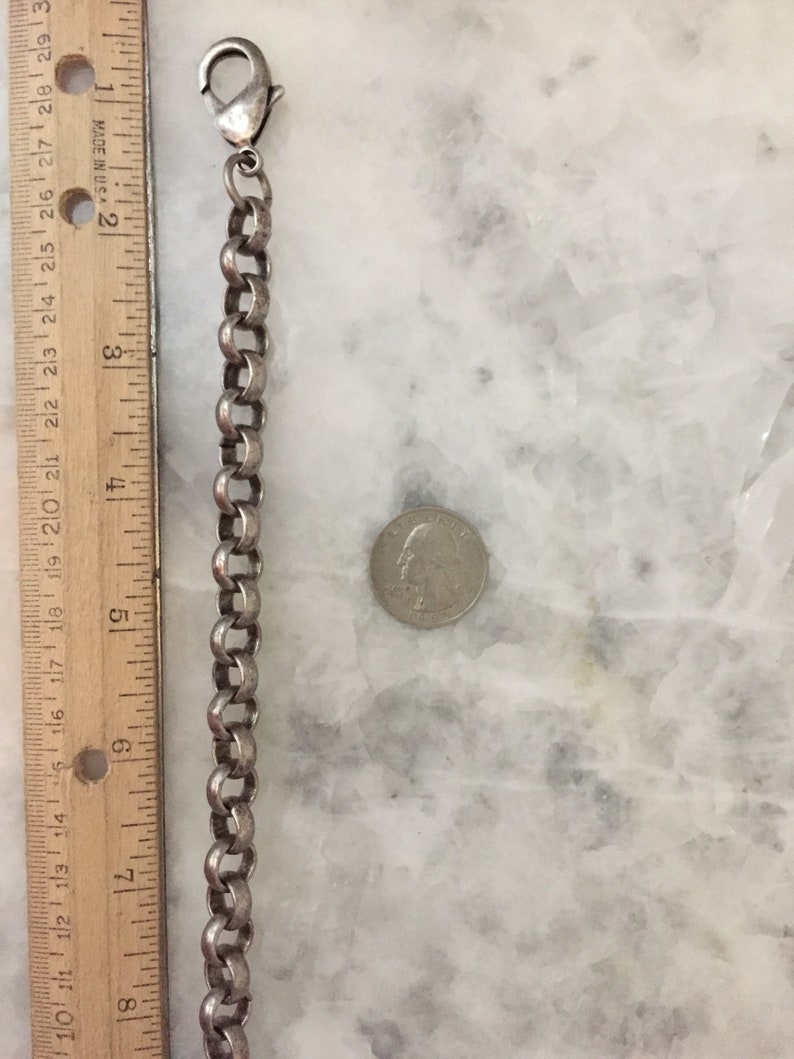Chunky Chain Bracelet 11mm Antique Silver Rolo Large High | Etsy