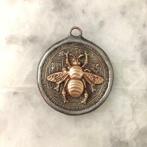 Queen Bee Coin Pendant, Brass German 1670 Replica, Soldered, 1.75 ...