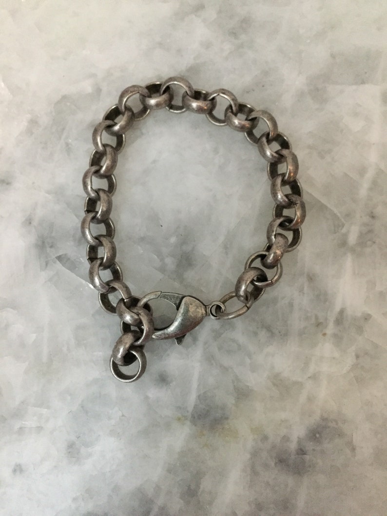 Chunky Chain Bracelet 11mm Antique Silver Rolo Large High | Etsy