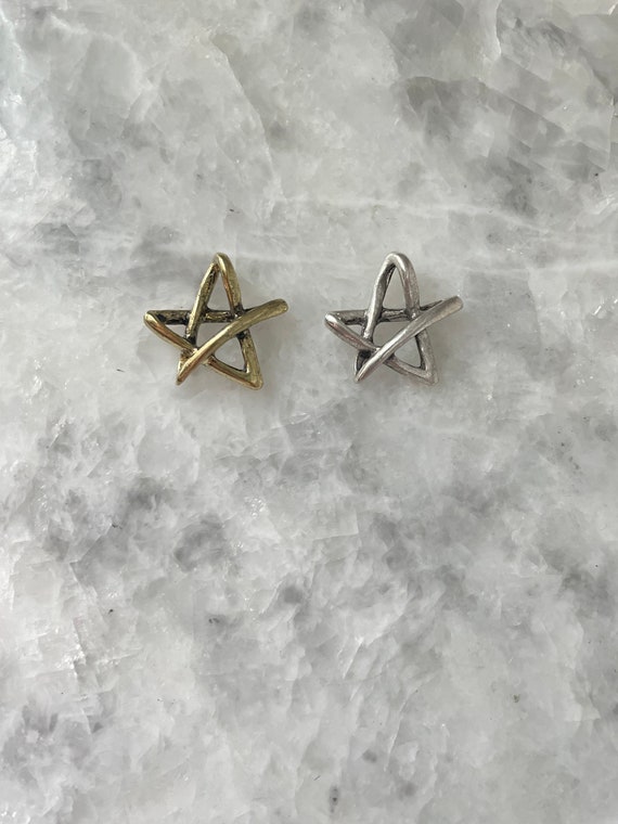 Star Pendant Solid Brass or Silver Plate Open Design | Etsy