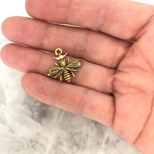 Queen Bee Charm Gold Bee Pendant 7/8 2 Sided 24k Plate - Etsy