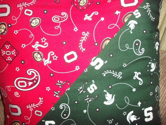 Pillow Quilt / Quillow Green and Red 'house Divided' - Etsy