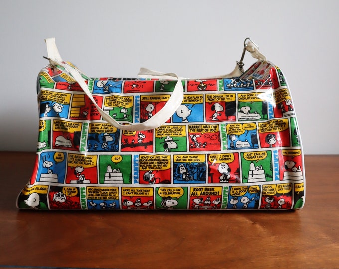 Vintage 80s Peanuts Comic Strip Snoopy Woodstock Duffle Bag United ...