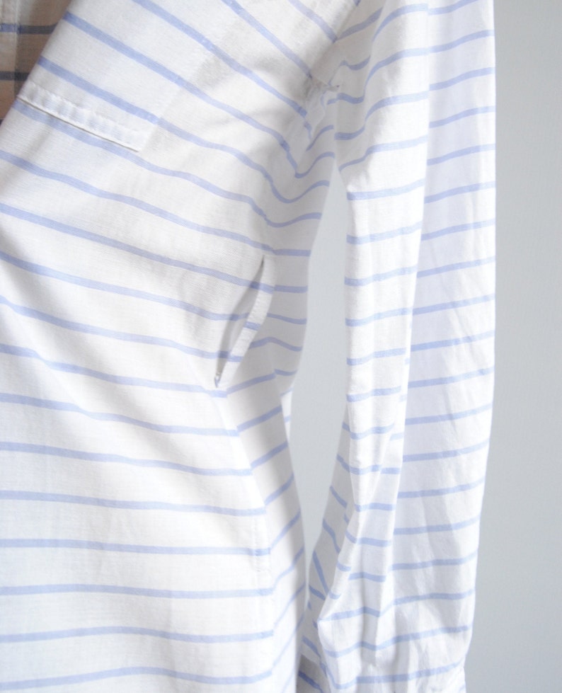 Voukko Finland Dress Vintage White Blue Stripe Sz S Long Sleeve - Etsy