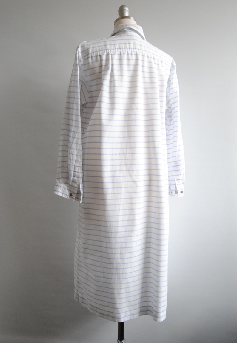 Voukko Finland Dress Vintage White Blue Stripe Sz S Long Sleeve - Etsy