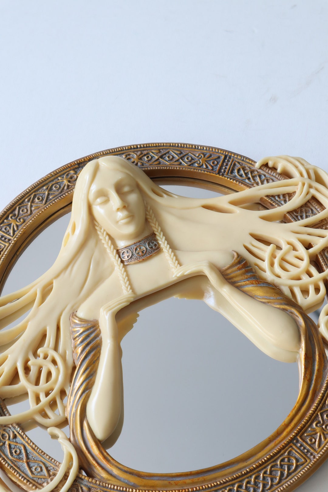 11 Wall Mirror Round Arts Crafts Style Valkyrie Woman - Etsy