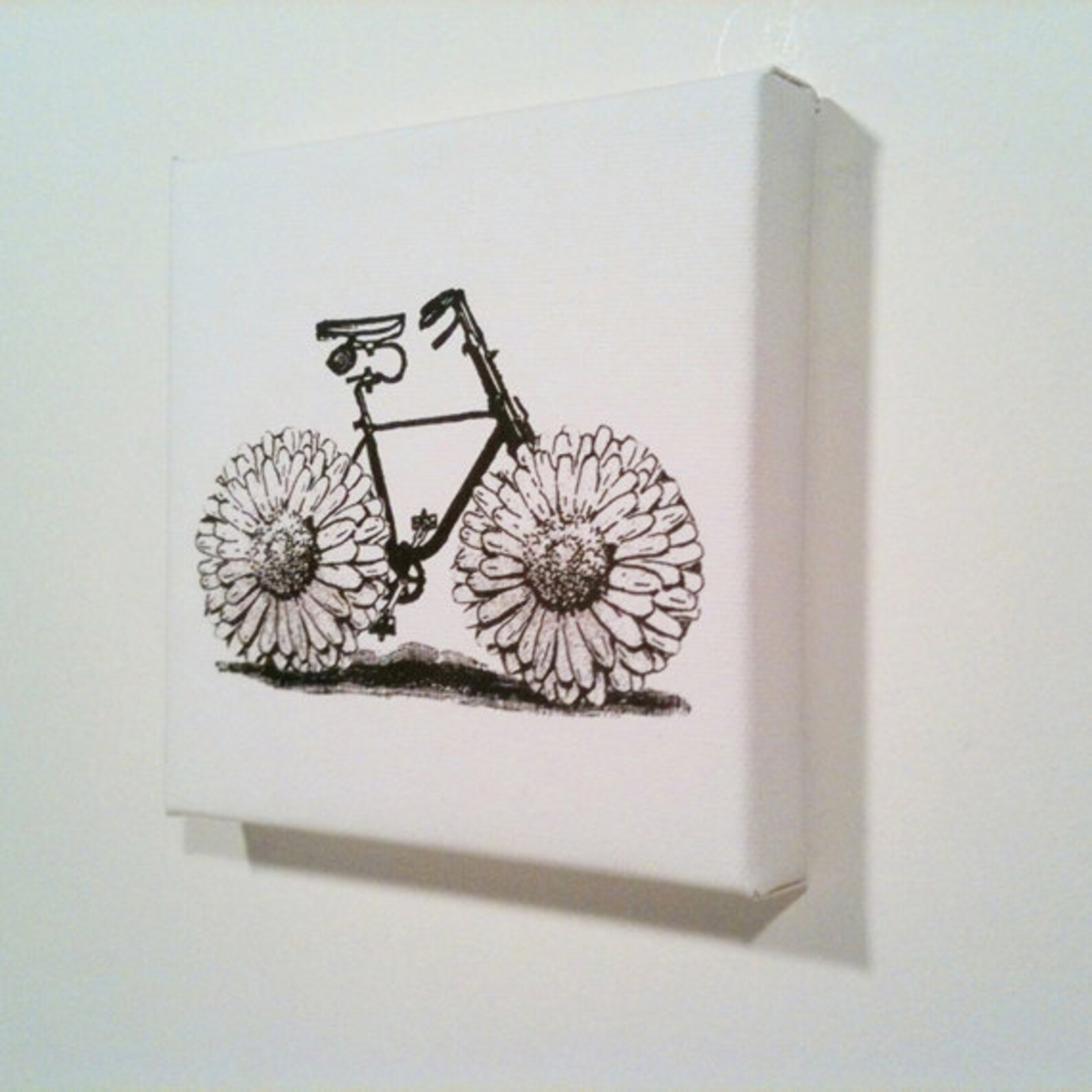 Flower Bike Art Print on Canvas - Etsy