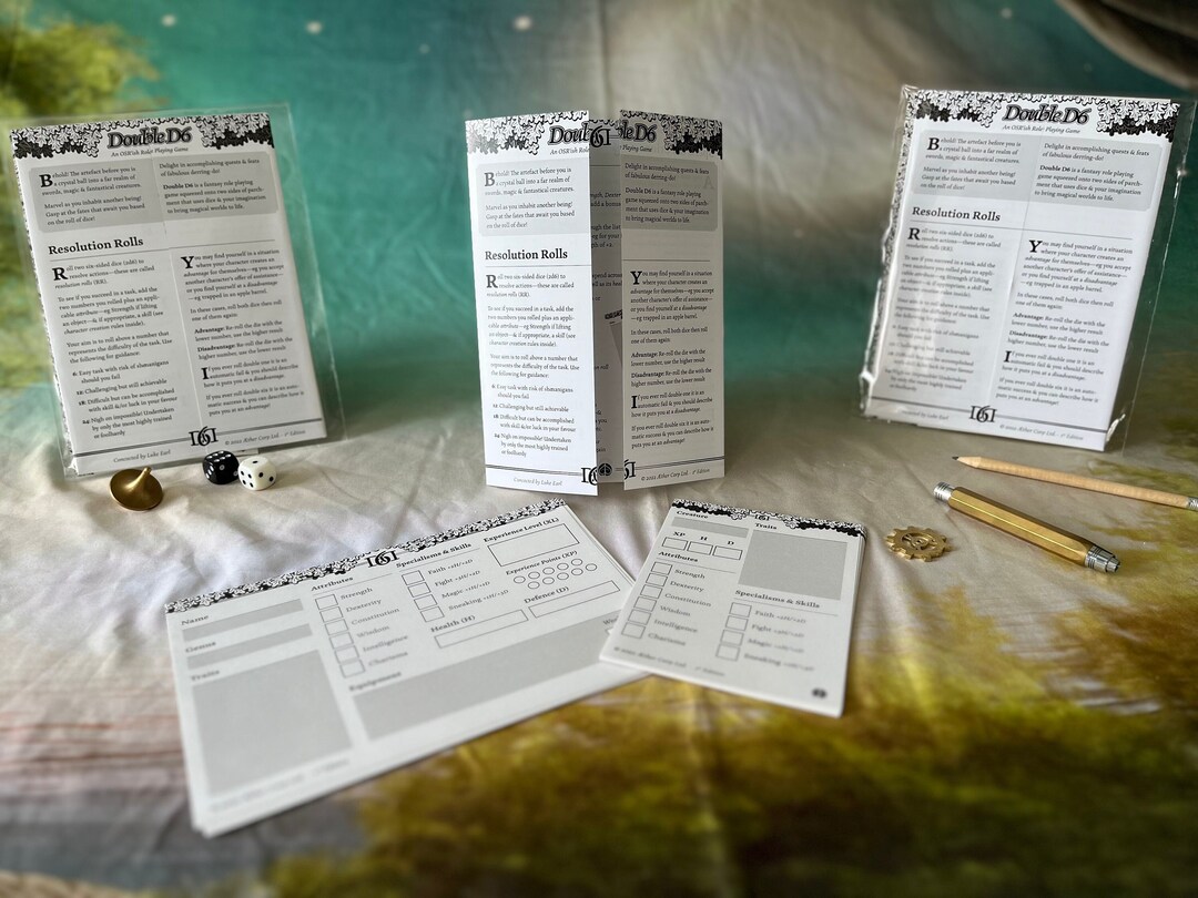 Double D6 (DD6) - A One Page Fantasy RPG - Etsy