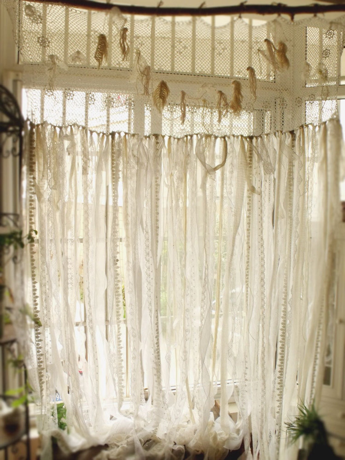 Custom White Romantic Lace Atmosphere Window Curtain. Urban - Etsy