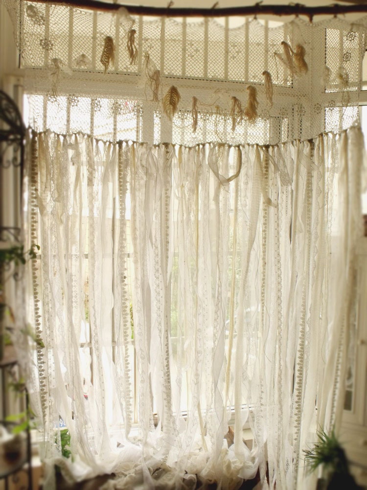 Custom White Romantic Lace Atmosphere Window Curtain. Urban - Etsy