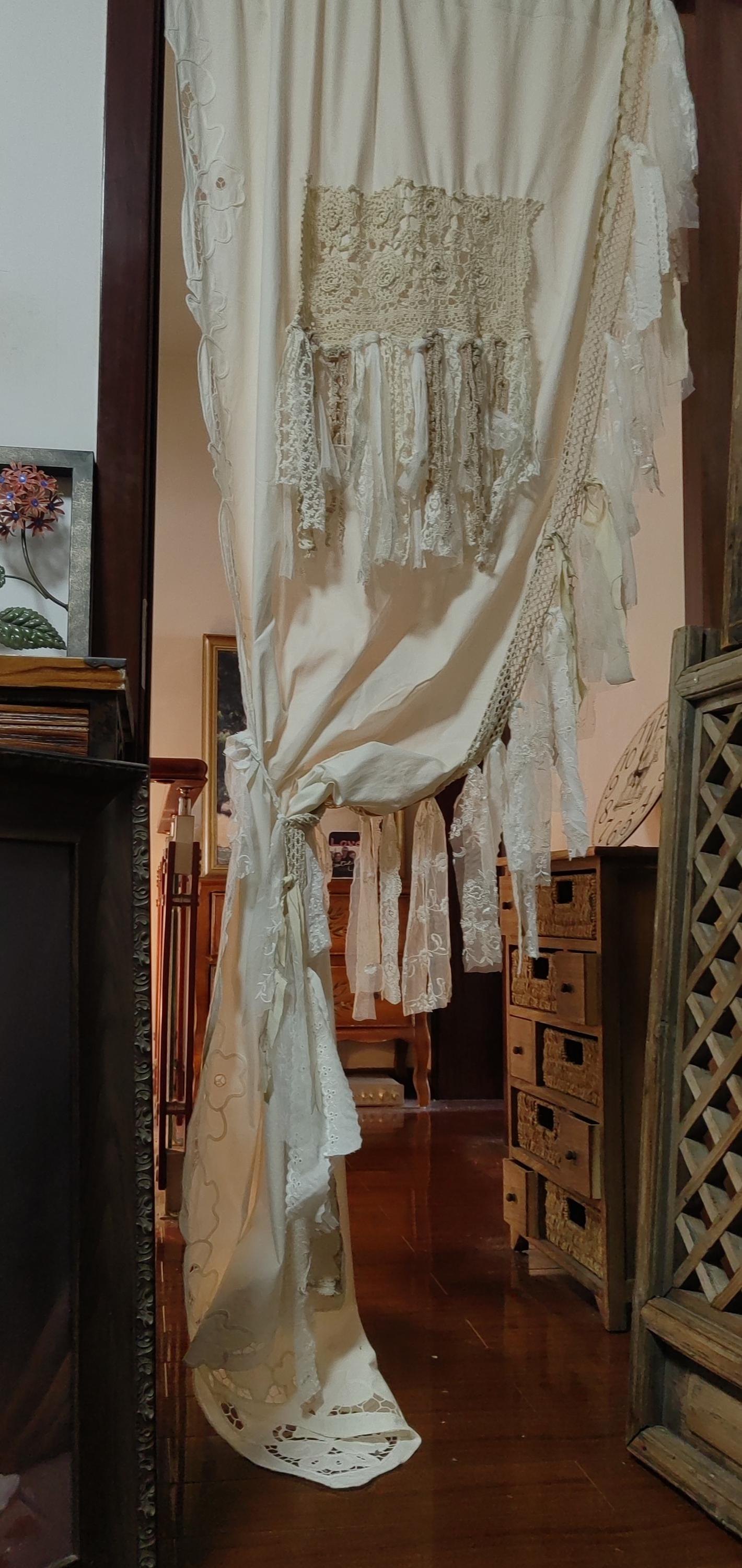 Crochet Lace Door Curtain: Beige Cotton Boho Room Divider - Etsy