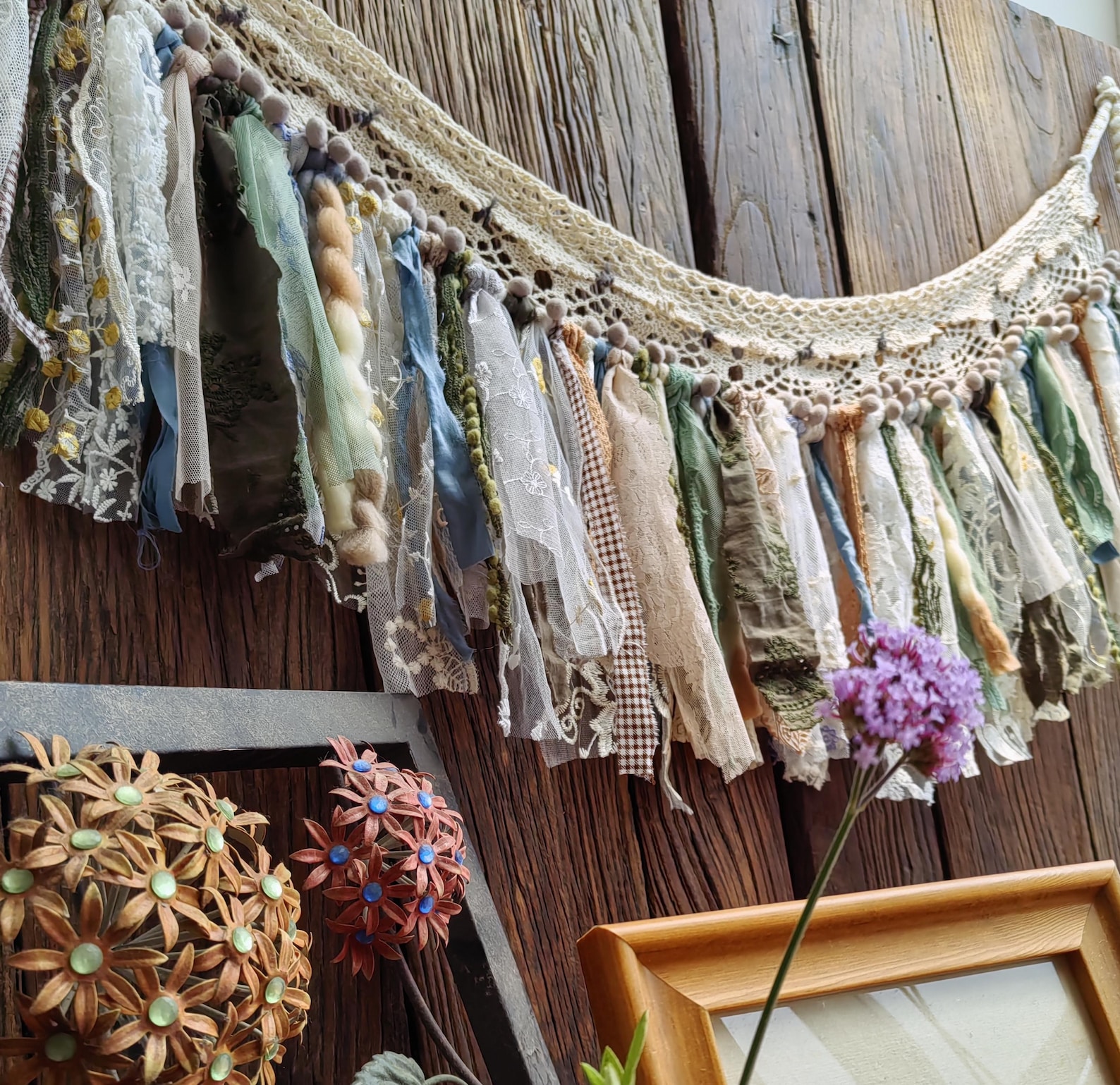 36" Wide Wildflower Crochet Garland: Boho Nursery Wall Hanging - Etsy