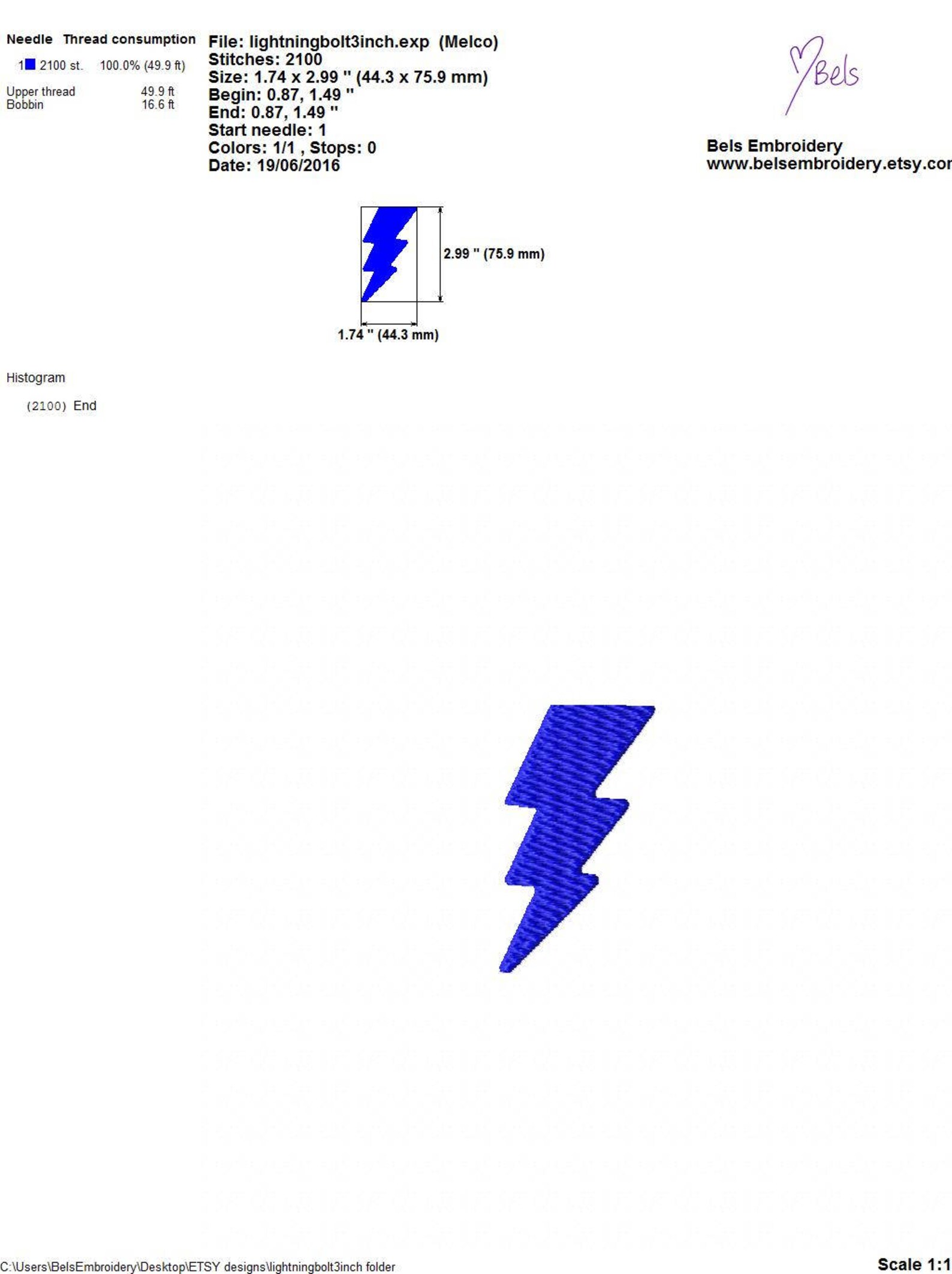 Lightning Bolt Machine Embroidery Design 2/3/4 Inch Instant | Etsy
