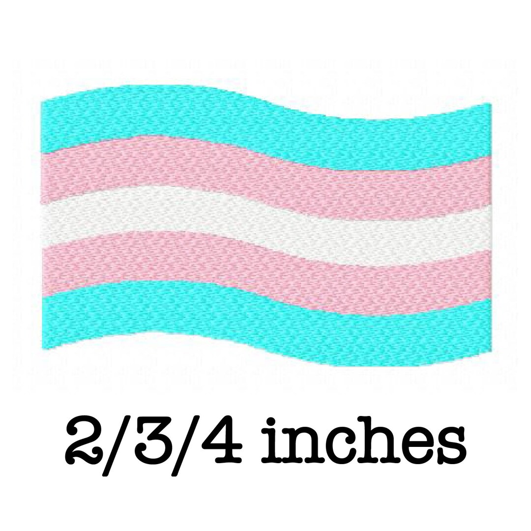 Transsexual Pride Flag Wave Machine Embroidery Design 2/3/4 Inch ...