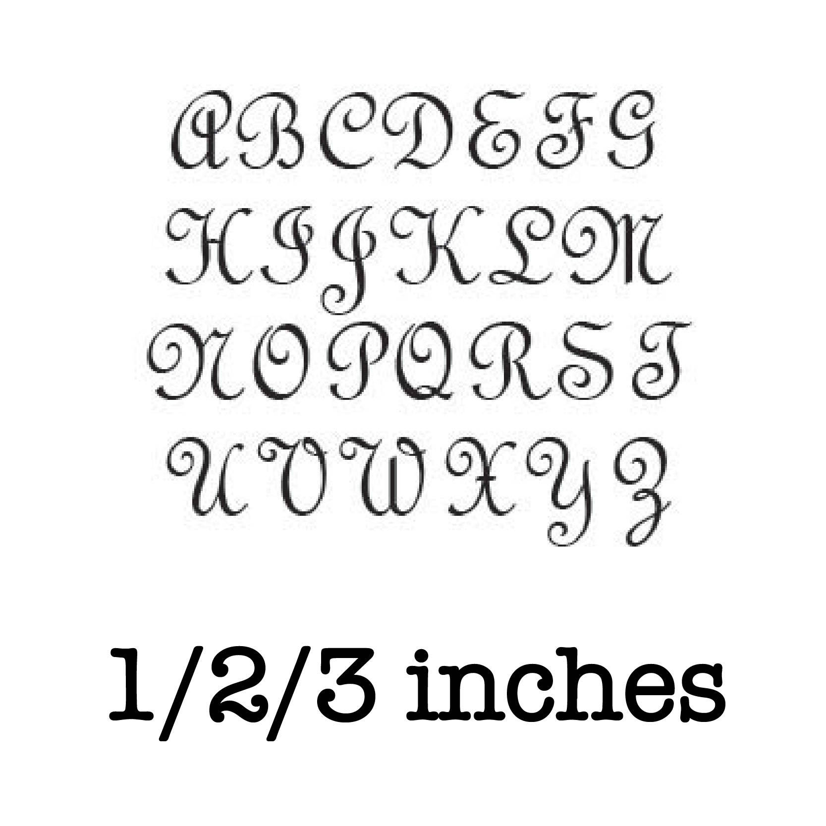 French Script font 1/2/3 inch alphabet letters monogram | Etsy