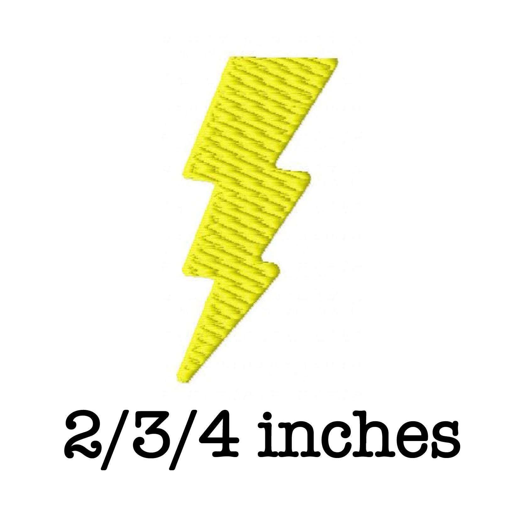 Lightning Bolt Machine Embroidery Design 2/3/4 Inch Instant | Etsy