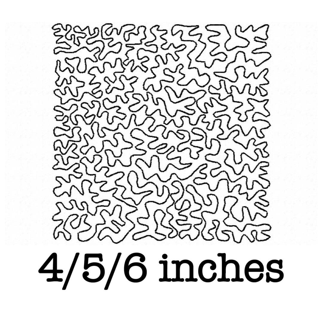 Free Motion Quilting Block Stipple Filled Square 4/5/6 Inch Machine ...