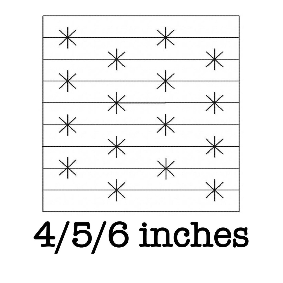 Free Motion Quilting Block Barbed Wire Fence Filled Square 4/5/6 Inch ...