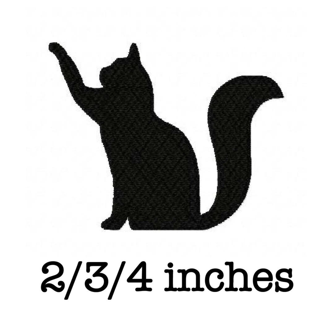 Reaching up Cat Silhouette Machine Embroidery Design 2/3/4 Inch Instant ...
