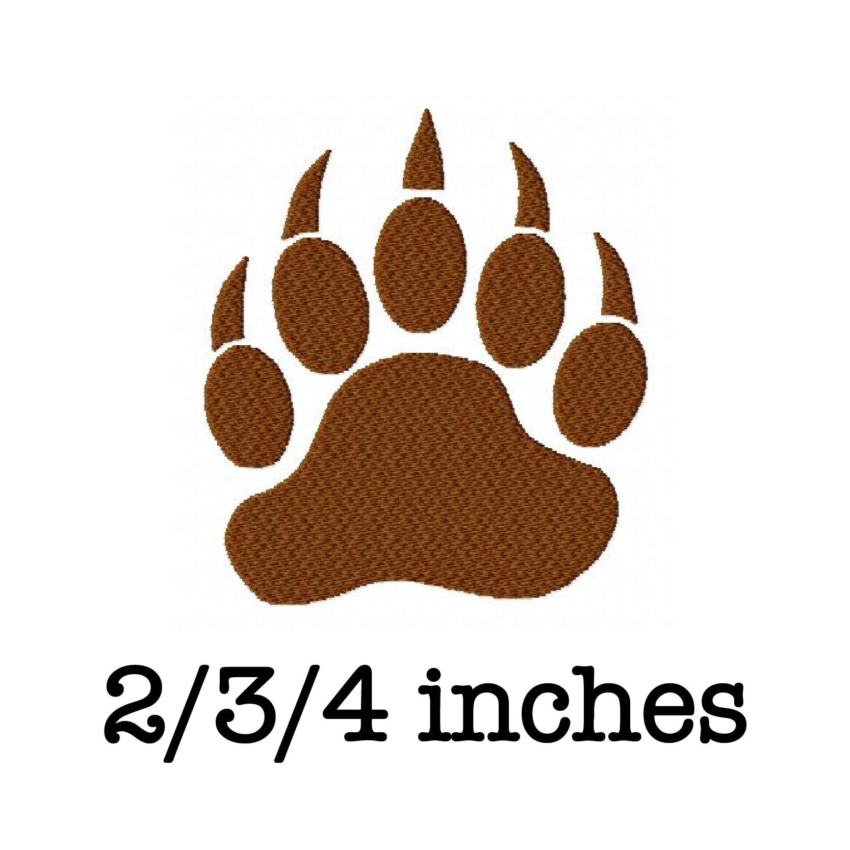 Bear Paw Print Machine Embroidery Design 2/3/4 Inch Instant - Etsy ...