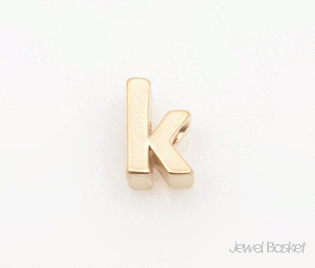 Matte Gold Lower Case Alphabet - 2pcs Small Letter "k" / 4.2mm X 7.2mm ...