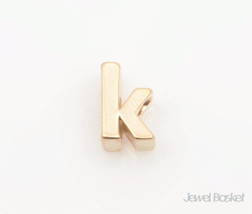 Matte Gold Lower Case Alphabet - 2pcs Small Letter "k" / 4.2mm X 7.2mm ...