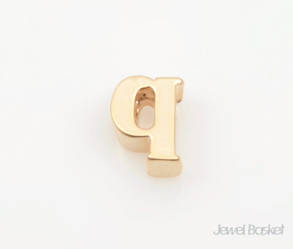 Matte Gold Lower Case Alphabet - 2pcs Small Letter "q" / 4.6mm X 6.5mm ...
