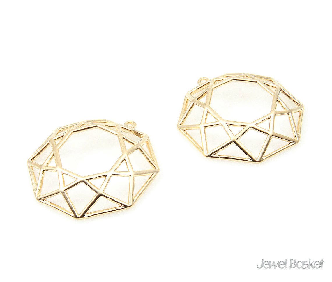 Octagon Pendant in Matte Gold / 24.0mm X 27.0mm / BMG358-P - Etsy