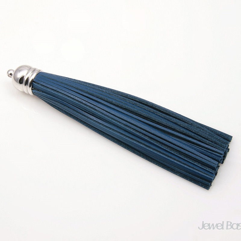 Leather Tassel Navy Blue - Etsy