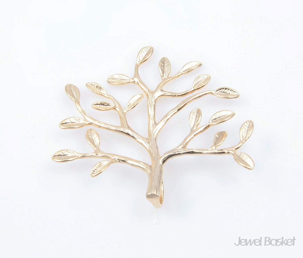 Tree Pendant in Matte Gold / 37mm X 34mm / BMG081-P 2pcs | Etsy