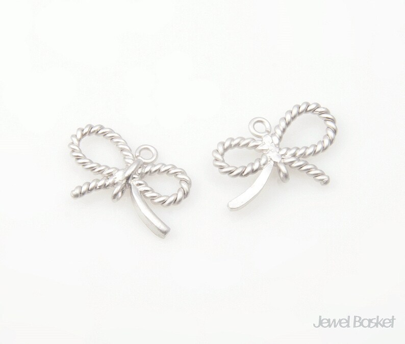 Plated Plaited Ribbon Connector in Matte Rhodium 4pcs | Etsy