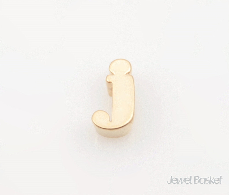 Matte Gold Lower Case Alphabet - 2pcs Small Letter "j" / 3.5mm X 6.7mm ...