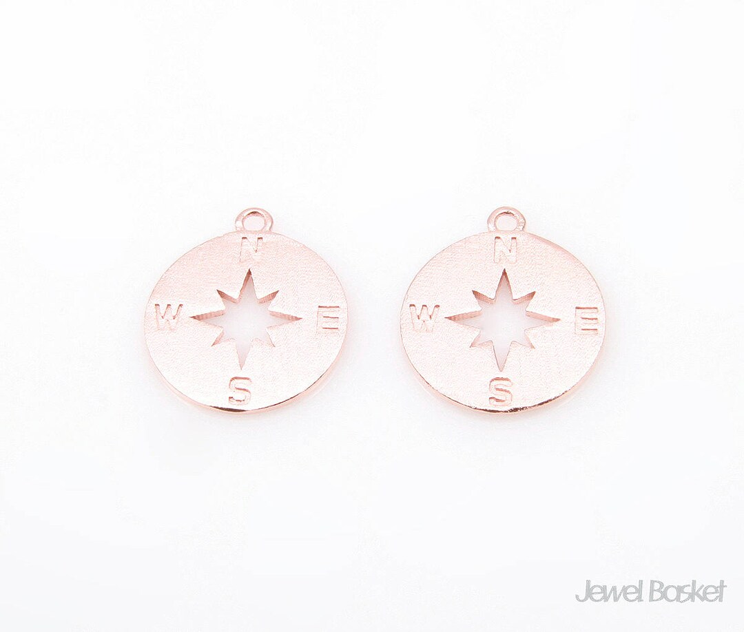 Compass Bearing in Matte Rose Gold / 12.0mm X 14.0mm / BMRG340-P (2pcs ...